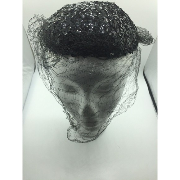 Unbranded | Accessories | Vintage 96s Black Sequin Hat Netting Size ...